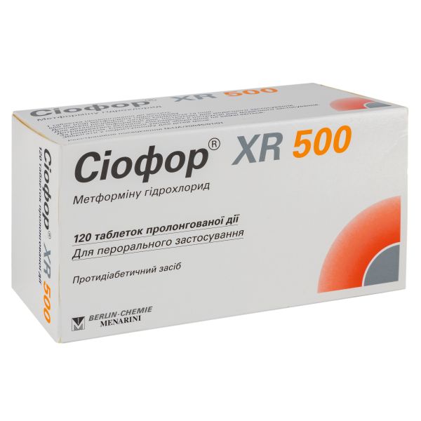 Siofor XR 500 prolonged-release tablets 500 mg blister No. 120. Price ...